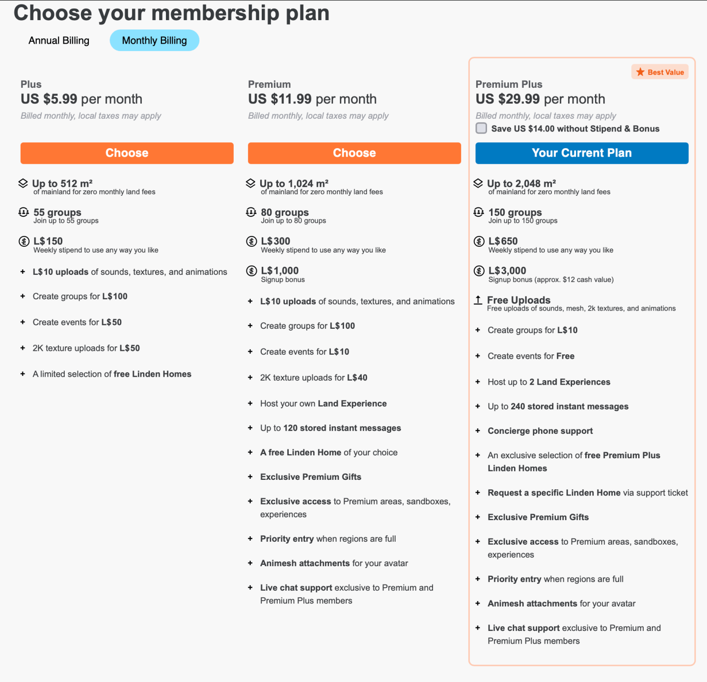 Second Life Releases New Premium Plus Pricing Plan! – Second Glances ...